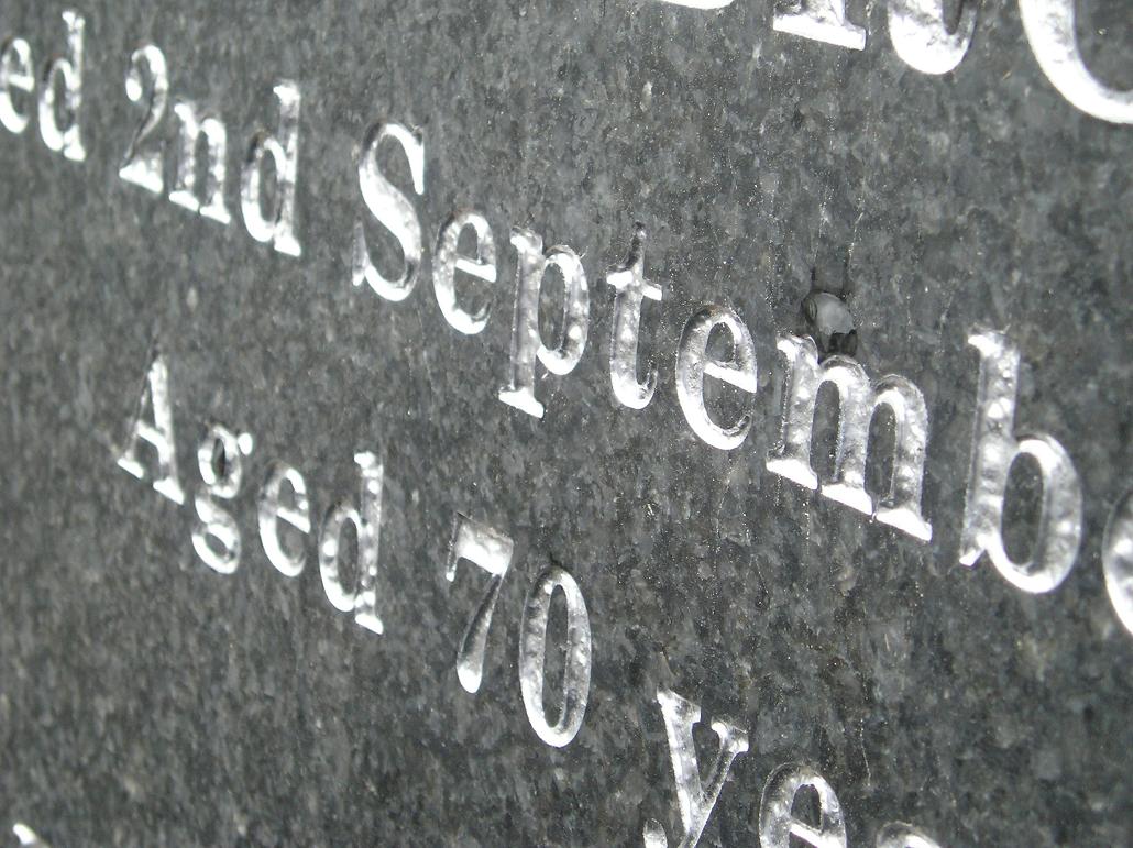Wording, Carvings and Lettering for Memorials: Burlsem